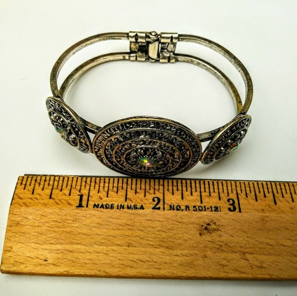 Jewelry | Vintage Silver Hinged Cuff Bracelet | Poshmark